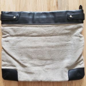 Club Monaco | Bags | Club Monaco Linen And Leather Fold Over Bag Clutch ...